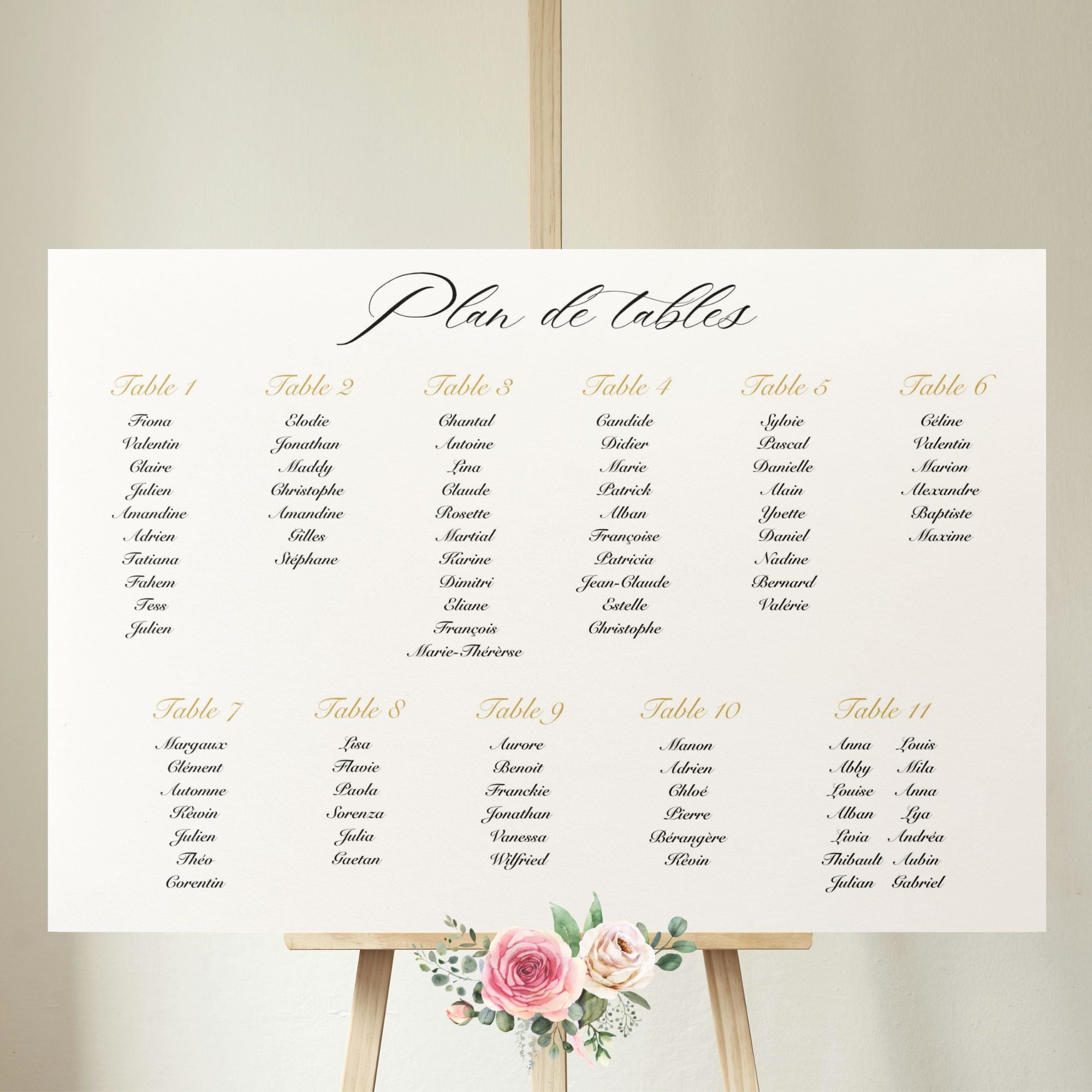 Affiche plan de tables personnalisée mariage anniversaire baptême – Partyprint